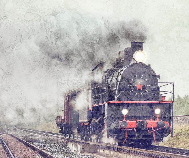 Retro steam freight train stock image. Image of museum - 185591907