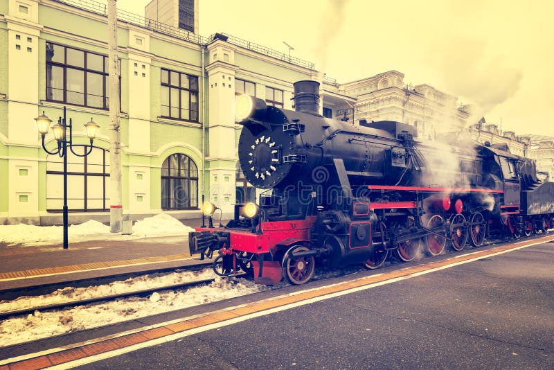 Retro steam train. stock photo. Image of rare, landmark - 73278148