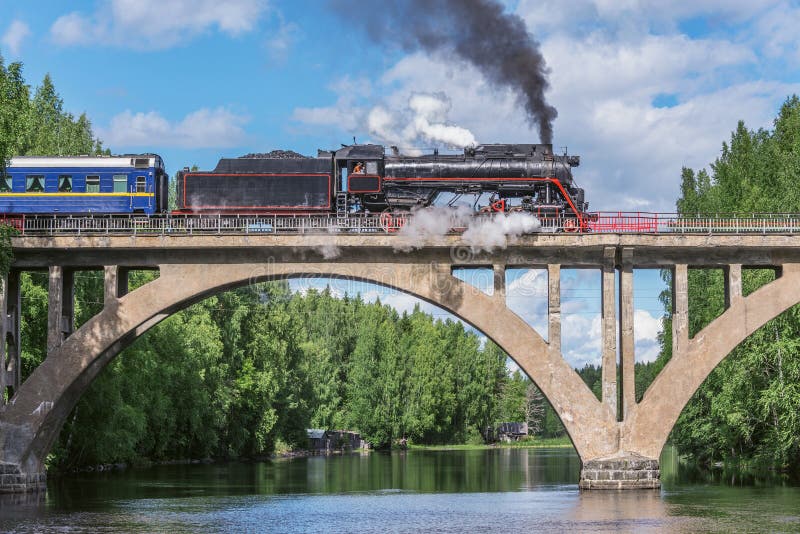 Retro steam train moves. stock image. Image of nostalgia - 277388989
