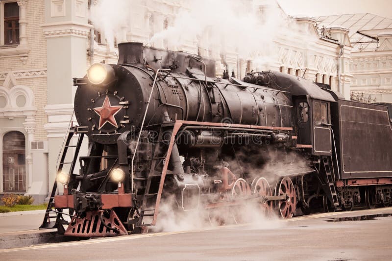 Retro steam train. stock image. Image of antique, steam - 40808425