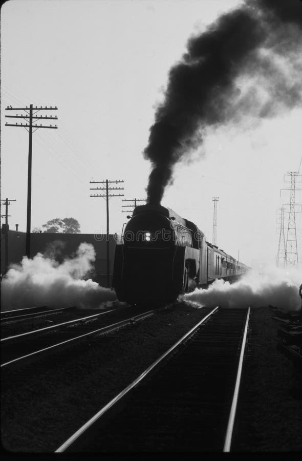 Retro steam train on track stock photo. Image of billowing - 21751102
