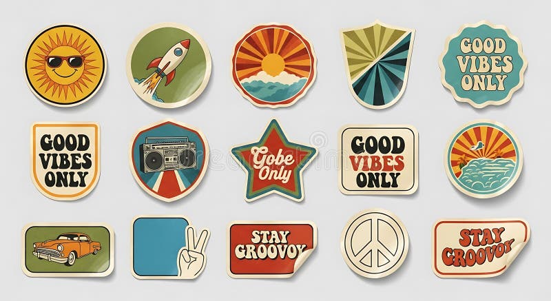 Retro Vintage Stickers Stock Illustrations – 46,643 Retro Vintage ...