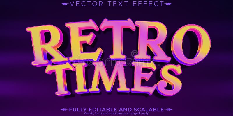 Retro Sticker Text Effect, Editable 70s and 80s Text Style Stock Vector ...