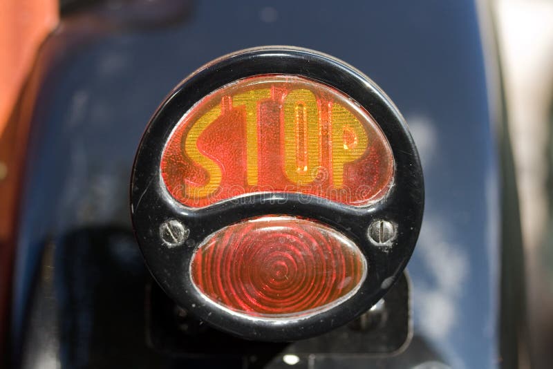 Retro Stop brake light stock image. Image of light, halt - 15835045