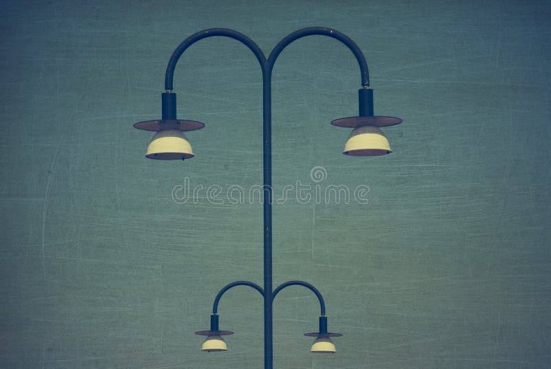 Retro streetlights stock image. Image of lamppost, street - 37646701