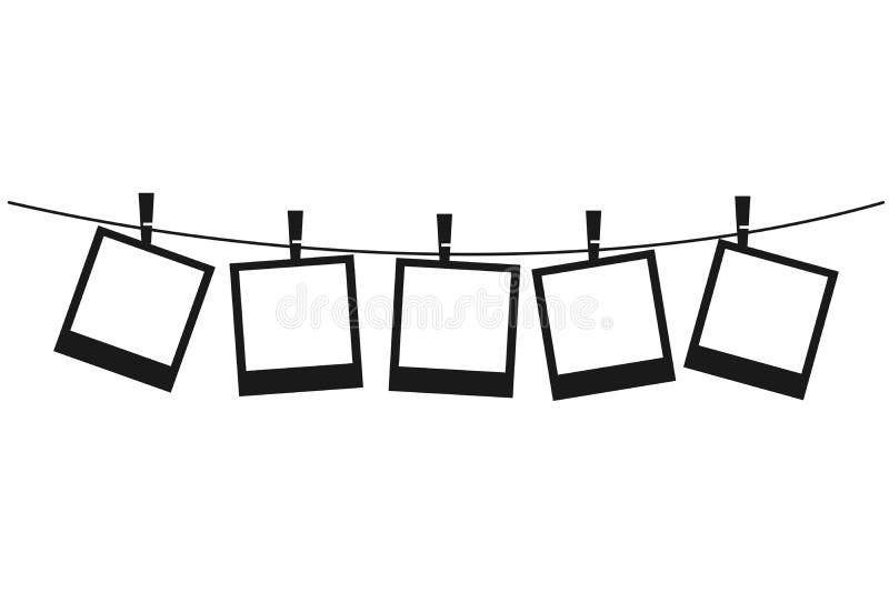 String of Five Instant Film Frames Vector Stock Vector - Illustration ...