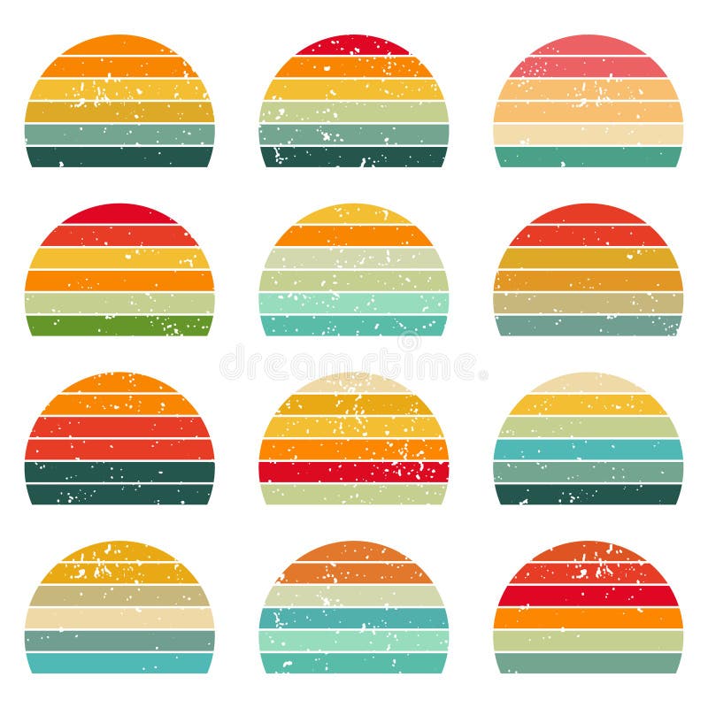 Retro Stripe Grunge Gradient Backgrounds Vector Set Stock Vector ...