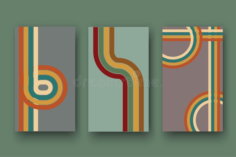 Retro Stripe Pattern in Boho Style. Retro Font. Boho Style. Vector ...