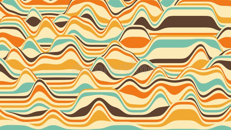 Retro Stripes Colorful Distorted Backdrop. Procedural Ripple Background ...