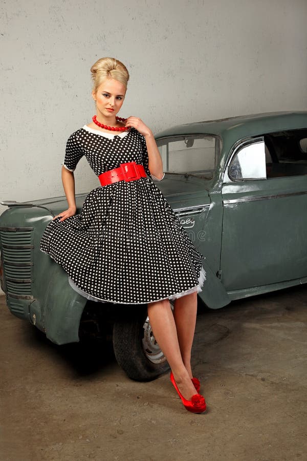 Retro style stock photo. Image of woman, girl, beads - 23978398