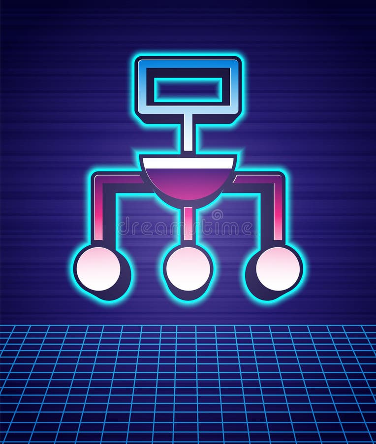 Set Algorithm Icon Isolated On Blue And White Black Background