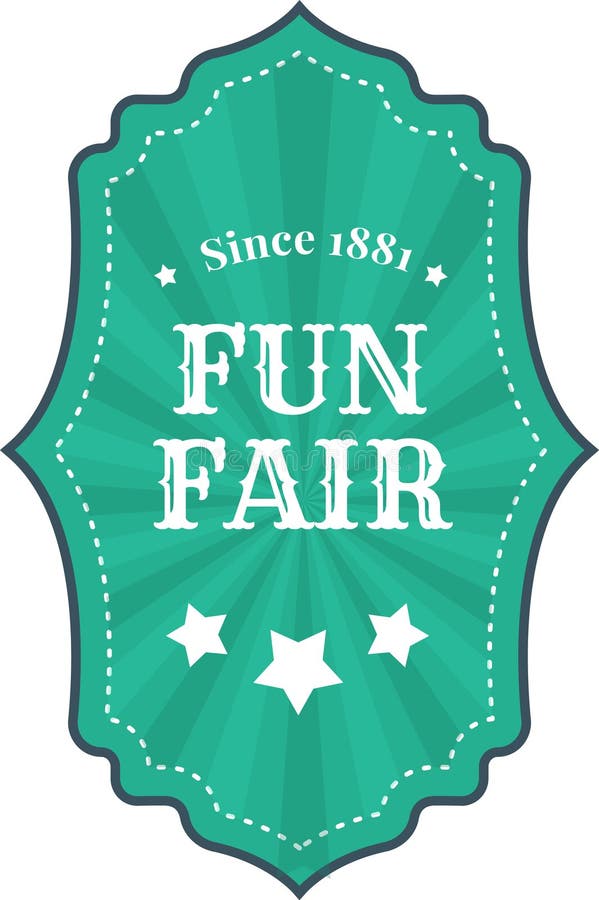 Retro Style Badge Design Featuring Fun Fair Text with Stars ...