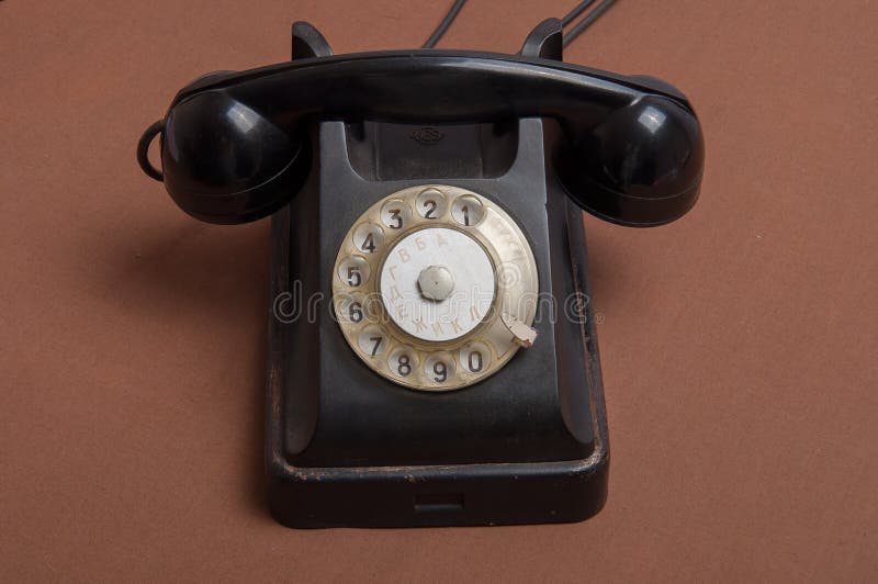 Retro Style Black Russian Dial Telephone Stock Image - Image of phone ...