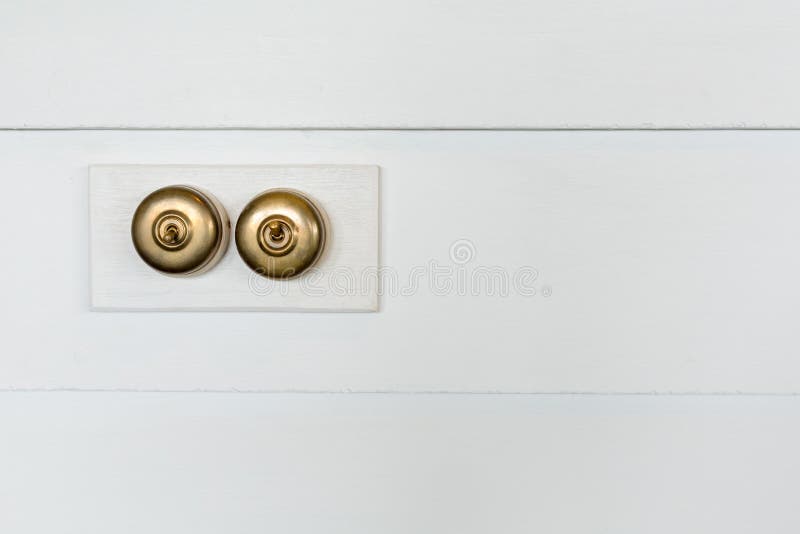 Retro Style Brass Power Switches Stock Photo - Image of light ...