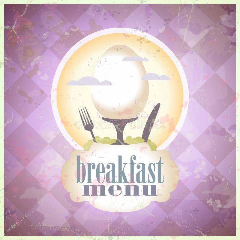 Retro Breakfast Menu Card Design. Stock Illustration - Illustration of ...