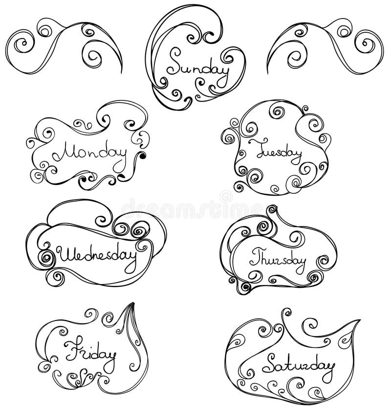 Retro Style Calendar Design Elements. Stock Vector - Illustration of ...