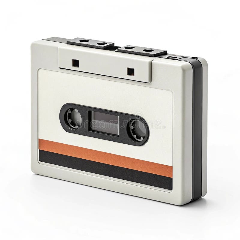 Retro Style Cassette MP3 Player on White Background Stock Illustration ...