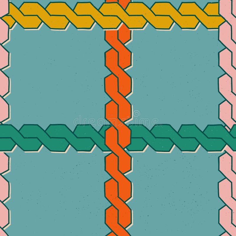 Retro Style Checkered Chains Vector Seamless Pattern. Old-fashioned ...