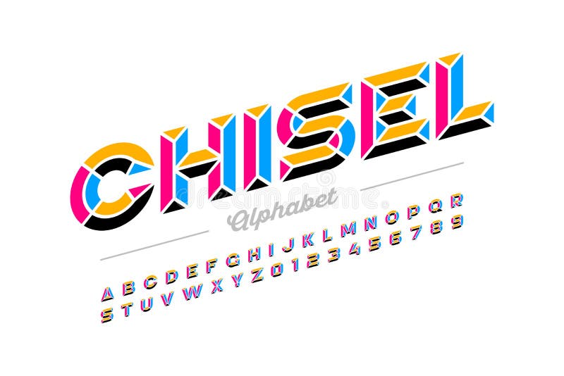 Chisel font stock vector. Illustration of effect, alphabetical - 142054626