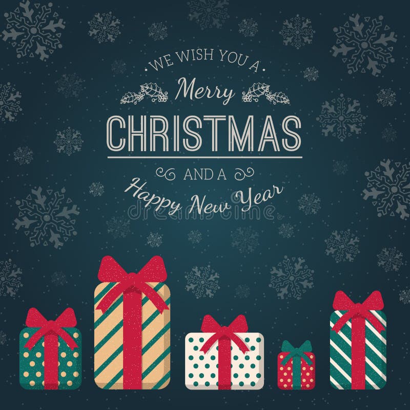 Present Boxes and Greeting Text. Stock Vector - Illustration of text ...