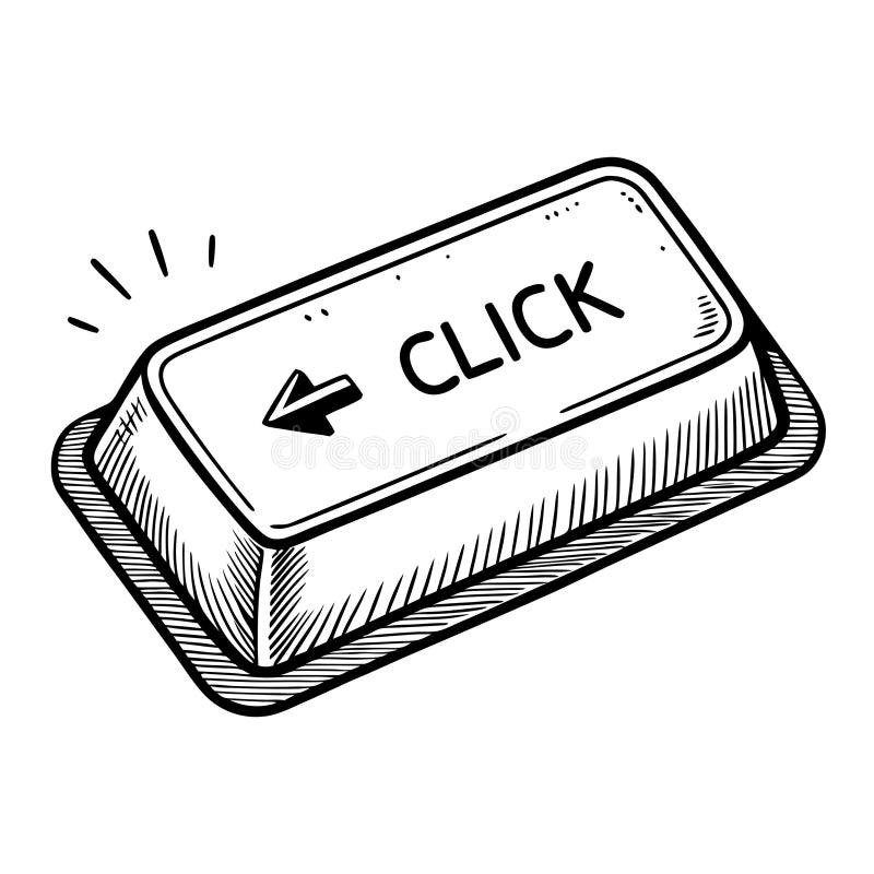 Retro Style Clicking Button for Web Navigation and Digital Design Stock ...