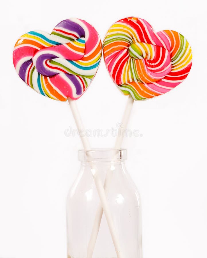Retro Style Colorful Round Shape Lollipop Isolated Stock Photo - Image ...