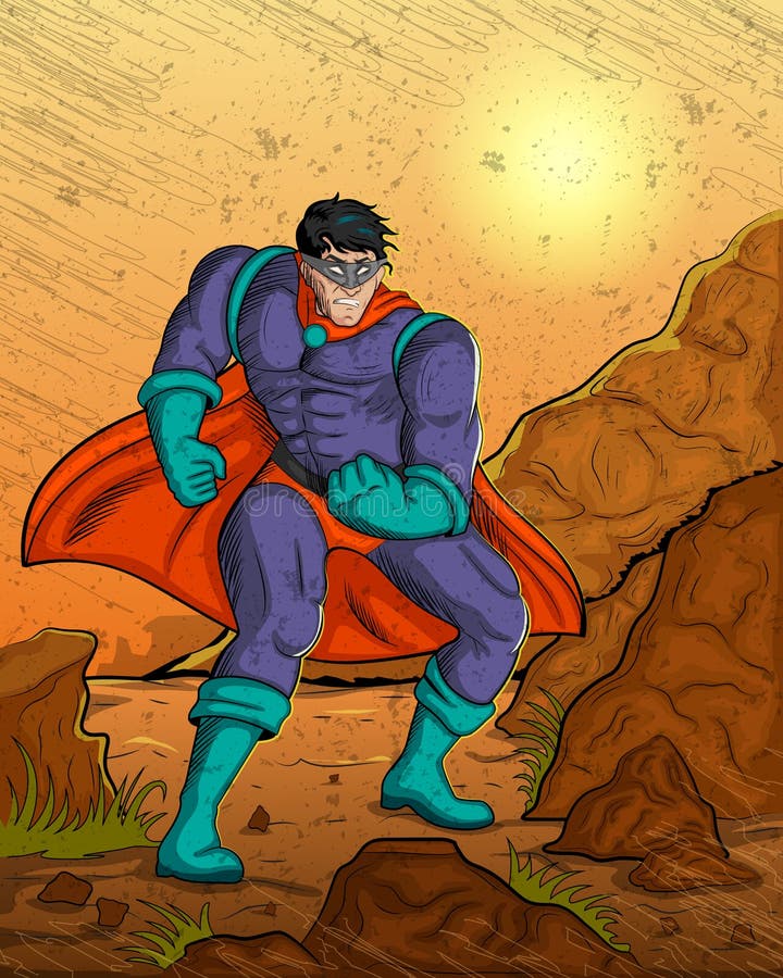 Retro Style Comics Superhero Stock Vector - Illustration of brave ...