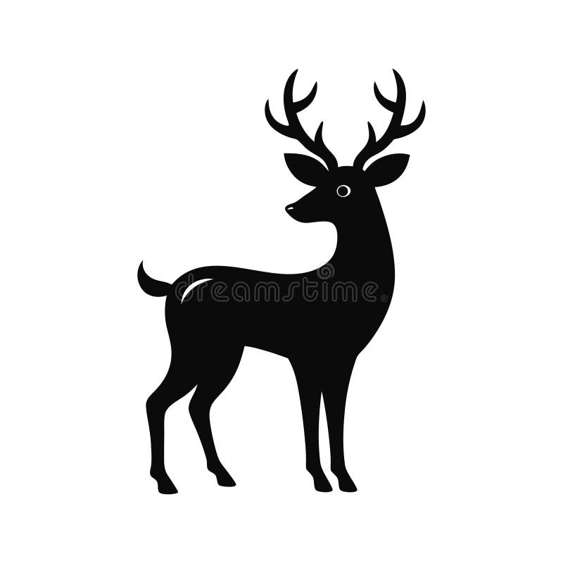 Retro Style Deer Silhouette Badge Stock Illustration - Illustration of ...
