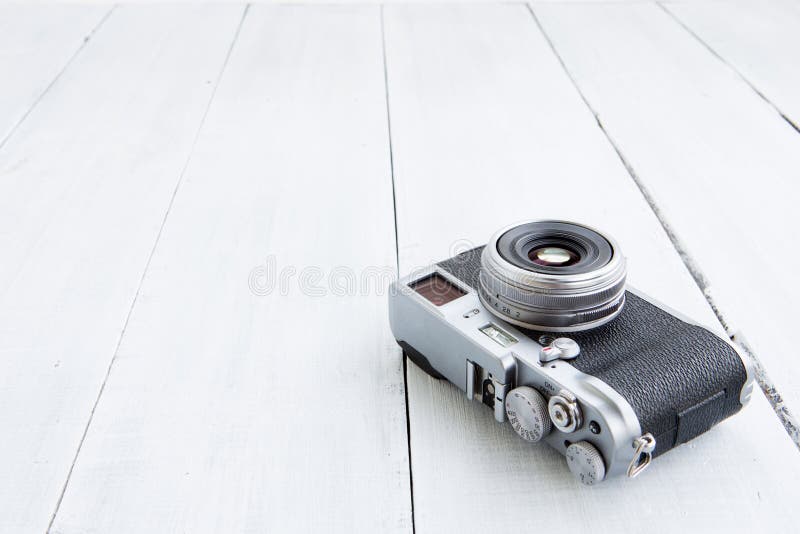 Retro Style Digital Camera on Wooden Background Stock Photo - Image of ...