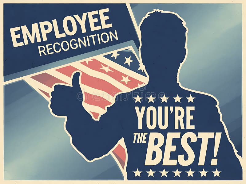 Retro Style Employee Recognition Poster with Vintage-themed Bright ...
