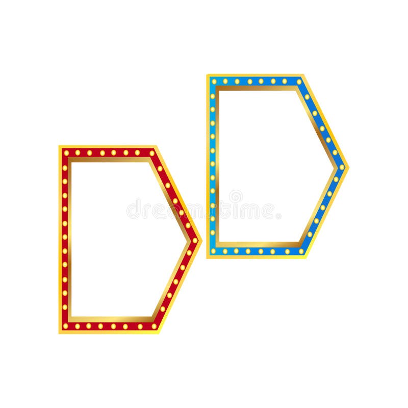 Retro Style Empty Glowing Bulb Signage Frame Design Stock Vector ...