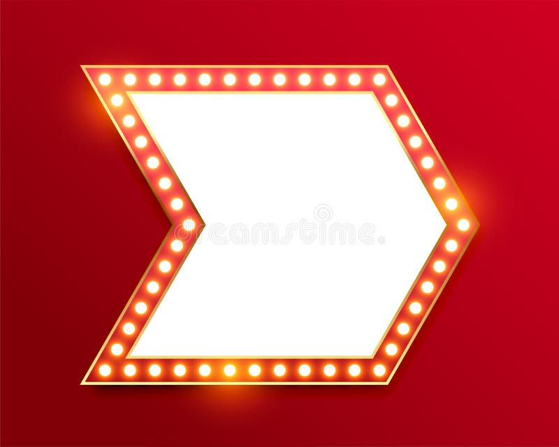 Retro Style Empty Glowing Bulb Signage Frame Design Stock Vector ...