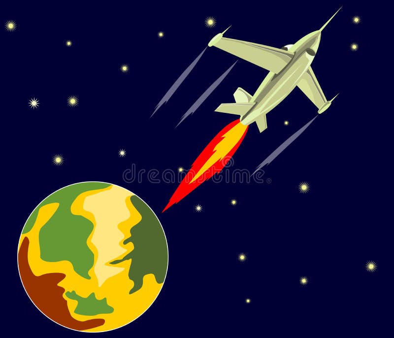 Retro style fighter jet stock illustration. Illustration of rocketing ...