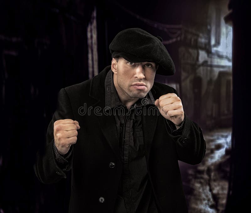 Retro style fighting man stock photo. Image of intimidate - 56146226