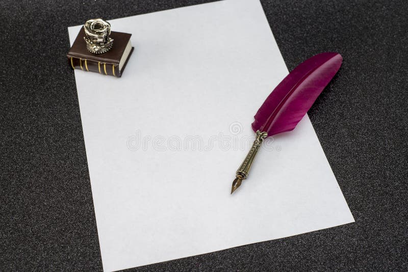 Retro Style Filtered Photo Sheet of Paper Pen Retro Pen. Stock Photo ...