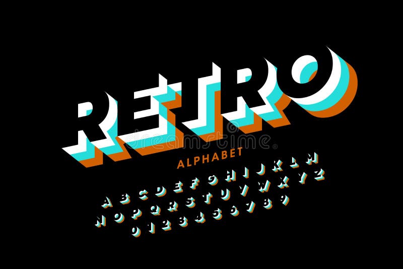 Retro style font stock vector. Illustration of placard - 149879053