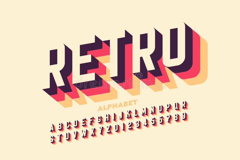 Retro style font design stock vector. Illustration of english - 268105335