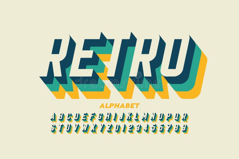 Retro style font design stock vector. Illustration of fashion - 268105593