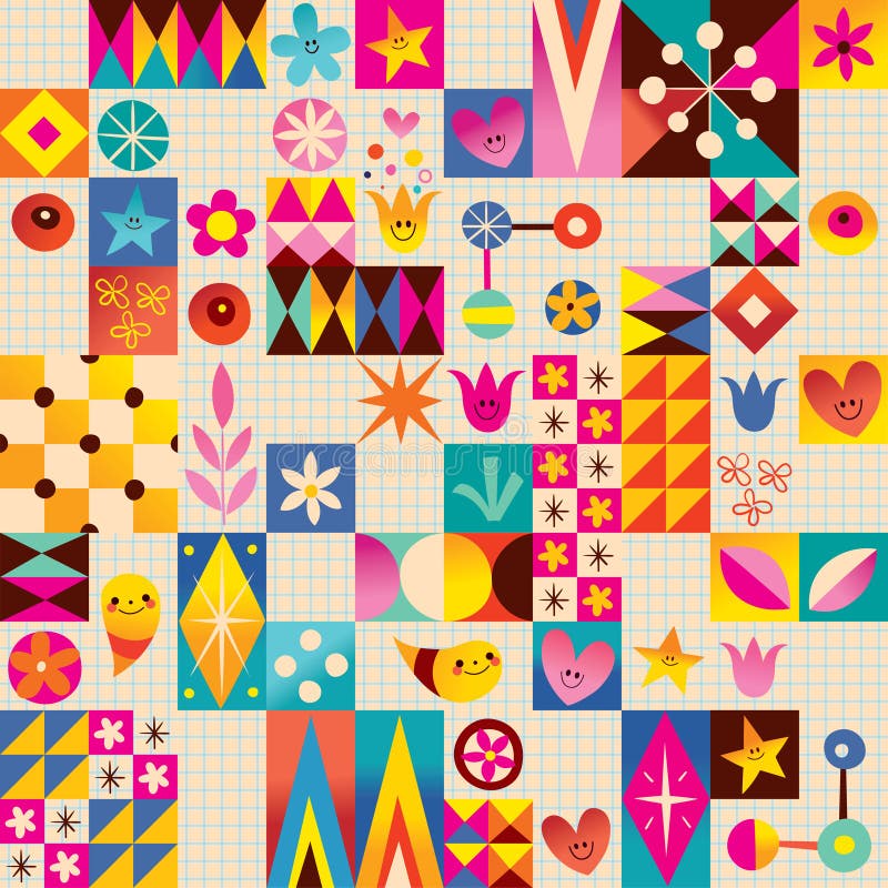 Retro style fun pattern stock vector. Illustration of surface - 76540149