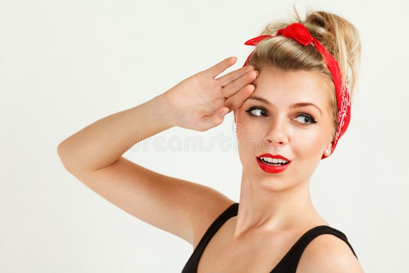 Retro style girl portrait stock photo. Image of portrait - 24185904
