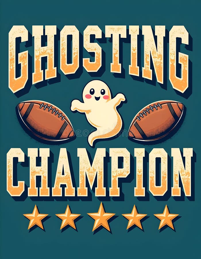 Ghosting Champion Funny Retro Athletic T-Shirt Stock Illustration ...