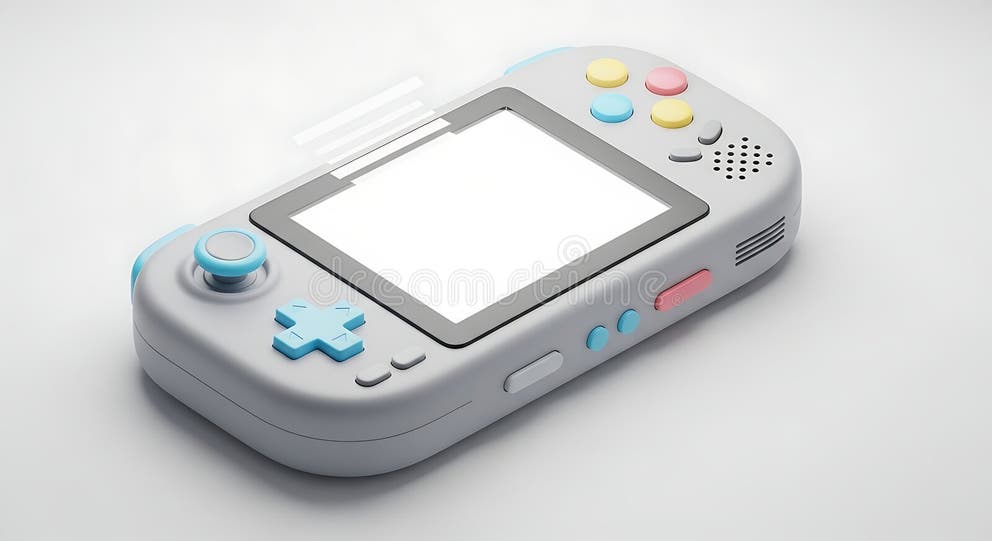 Retro Style Handheld Game Console Stock Illustration - Illustration of ...