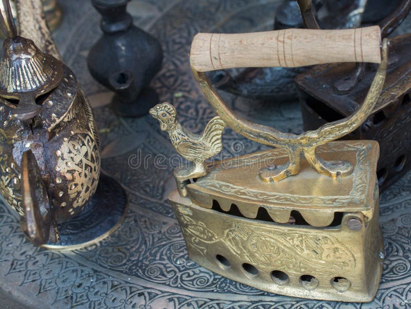 Retro Style Heavy Antique Iron Tool for Ironing Stock Photo - Image of ...