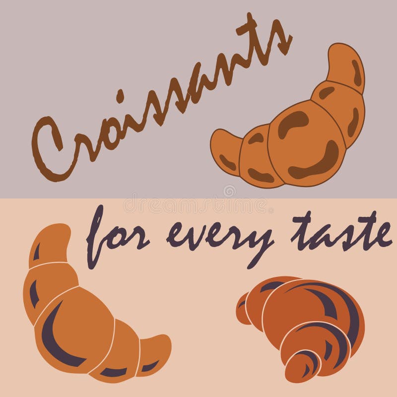 Croissant Icon with Inscription, for Cafe, Bakery, Shop Design, Product ...