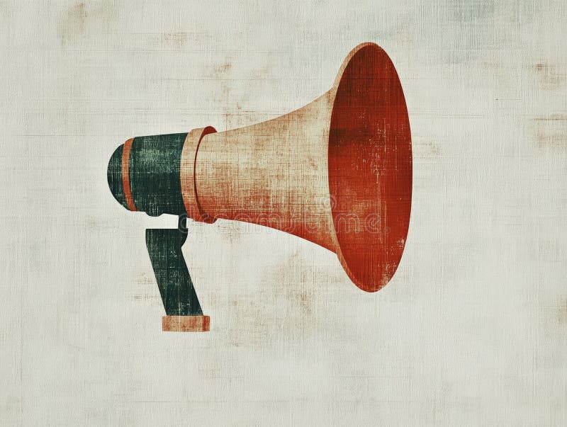 Vintage Megaphone Illustration on a Textured Background Stock Photo ...