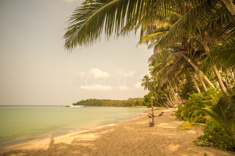 Retro Style Image of Tropical Island Beach Stock Photo - Image of ...