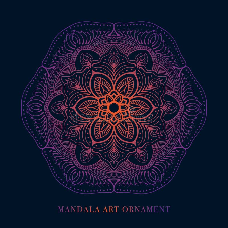 Retro Style Mandala Art Vector Illustration Stock Vector - Illustration ...