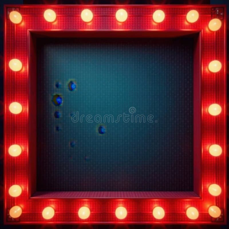 Retro Style Marquee Border, Empty Glowing Signboard, Space, Arcade ...