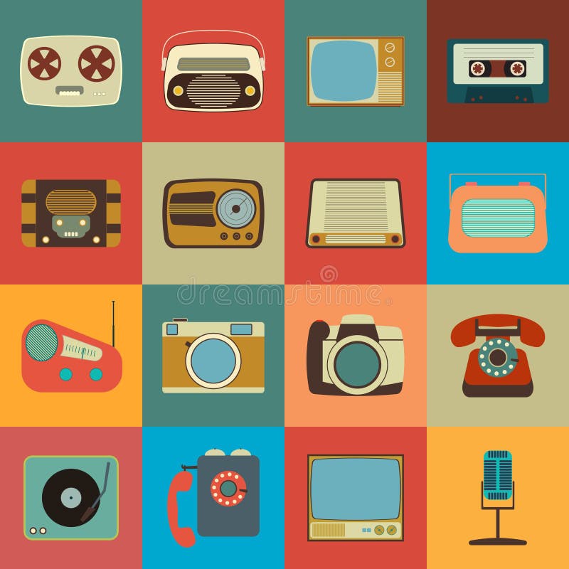 Retro Style Media Icons EPS 10 Stock Illustration - Illustration of ... Retro Style Media Icons EPS 10 Stock Illustration - Illustration of ...