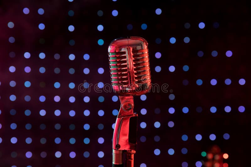 Retro Style Microphone on Background, Audio Microphone Retro Style ...